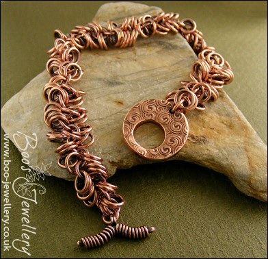 Double shaggy loops antiqued copper toggle bracelet by Boo's Jewellery ...