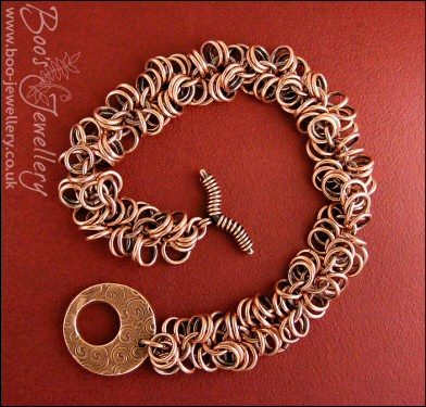 Double shaggy loops antiqued copper toggle bracelet by Boo's Jewellery ...