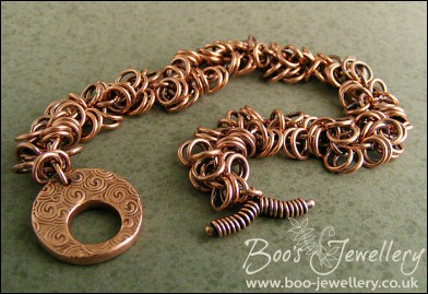 Double shaggy loops antiqued copper toggle bracelet by Boo's Jewellery ...