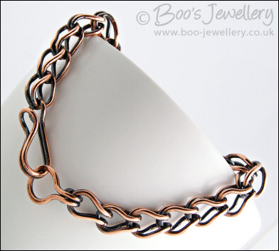 Antiqued copper loop in loop bracelet with hook clasp - Hand Crafted ...