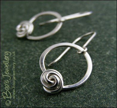 Rosebud knot loop Sterling silver earrings - Hand Crafted Jewellery by ...