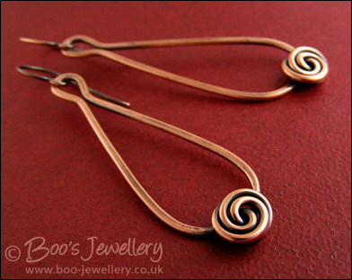 Long teardrop loop and rosebud knot earrings - Hand Crafted Jewellery ...