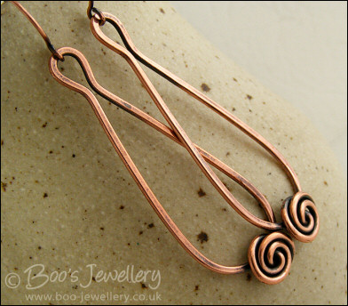 Long teardrop loop and rosebud knot earrings - Hand Crafted Jewellery ...