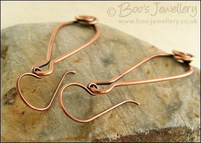 Long teardrop loop and rosebud knot earrings - Hand Crafted Jewellery ...