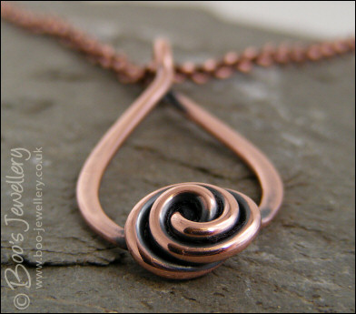 Rosebud knot teardrop loop pendant - made to order - Hand Crafted ...