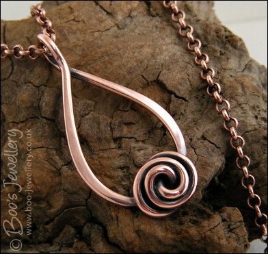 Rosebud knot teardrop loop pendant - made to order - Hand Crafted ...