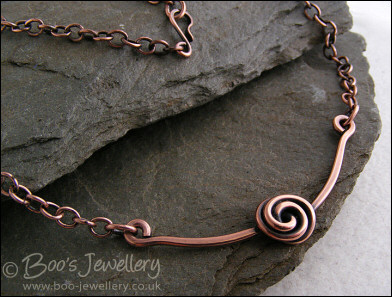 Rosebud knot antiqued copper necklace - Hand Crafted Jewellery by Boo ...