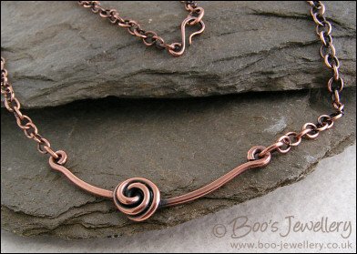 Rosebud knot antiqued copper necklace - Hand Crafted Jewellery by Boo ...