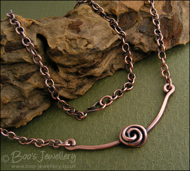 Rosebud knot antiqued copper necklace - Hand Crafted Jewellery by Boo ...