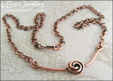 Rosebud knot antiqued copper necklace - Hand Crafted Jewellery by Boo ...